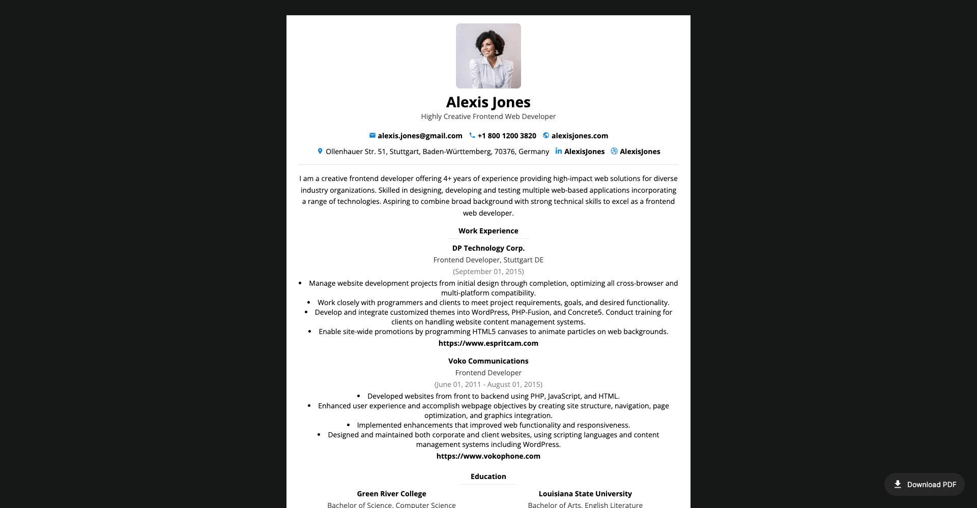 Reactive Resume